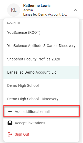 How do I add an additional email to my account?