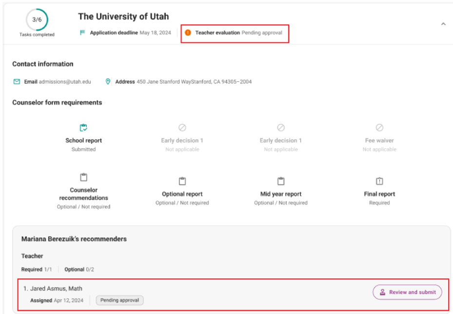 Common App: Counselor instructions