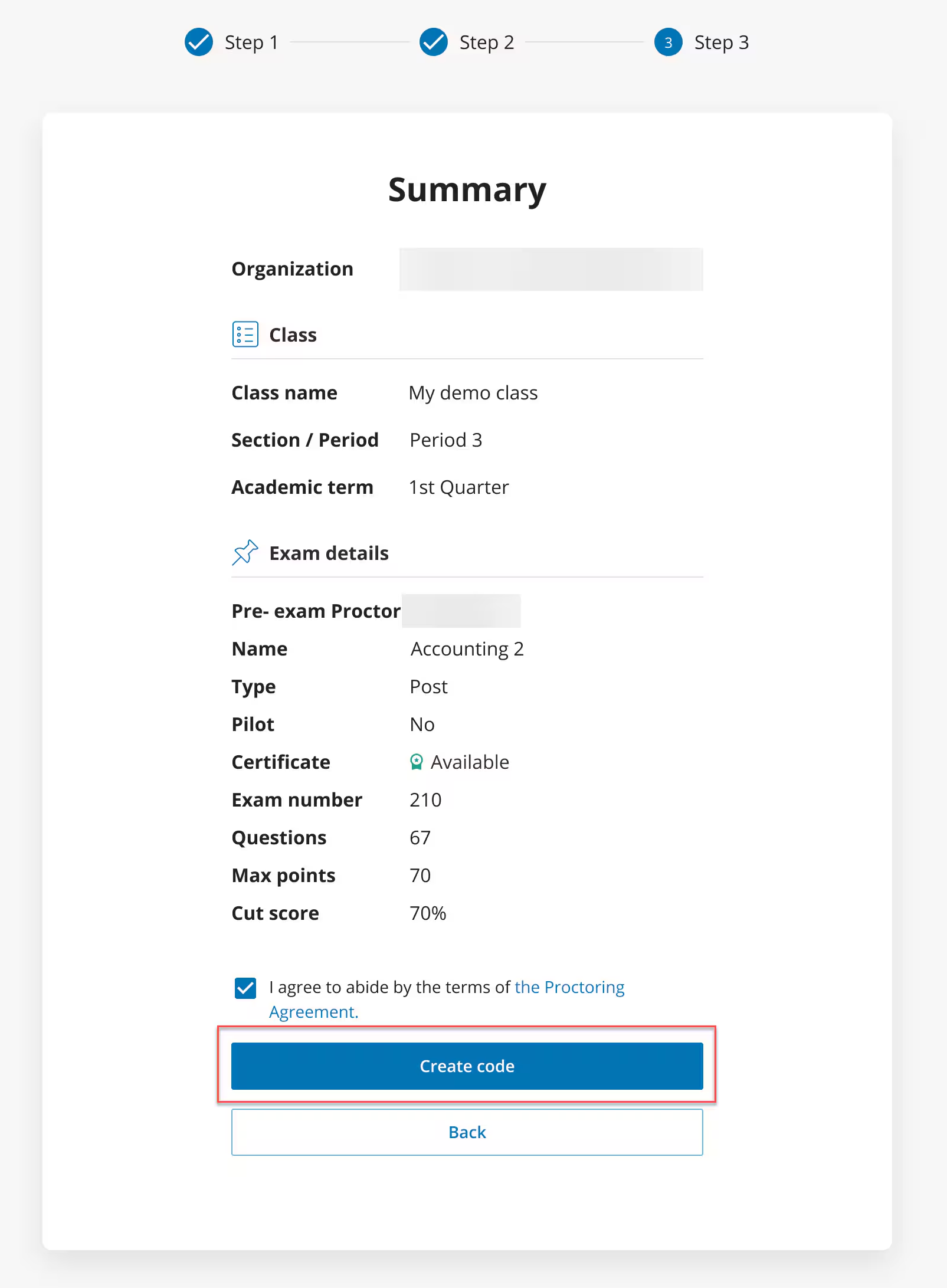 Industry Certifications: Create, proctor, and manage exam codes